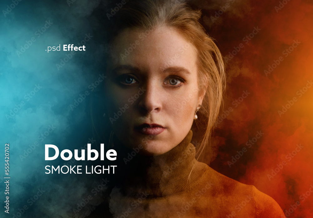 Double Smoke Light Photo Effect Stock Template | Adobe Stock