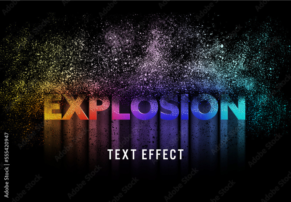 Explosion Text Effect Stock Template | Adobe Stock