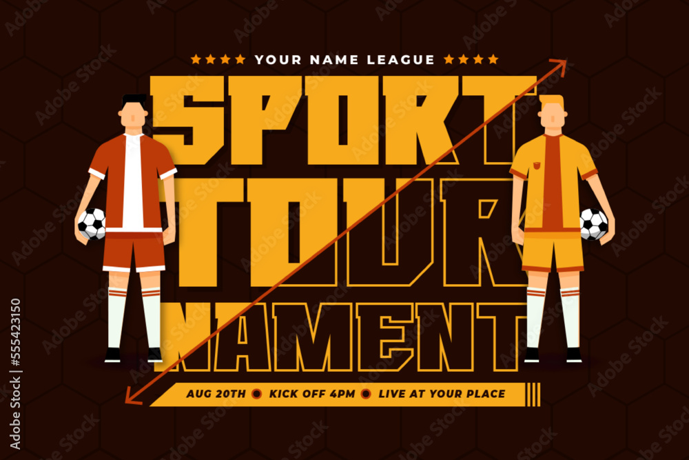 Football tournament sport event background design template easy to ...
