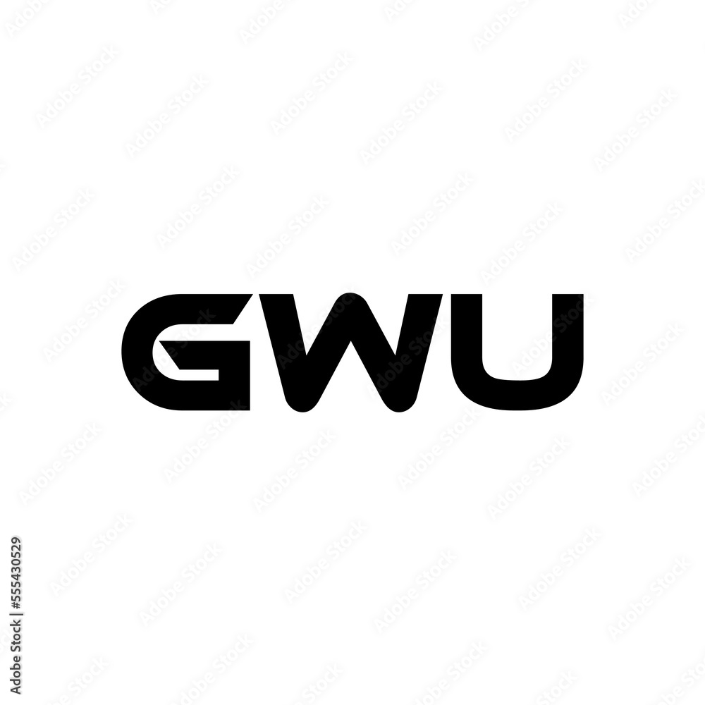 GWU letter logo design with white background in illustrator, vector ...