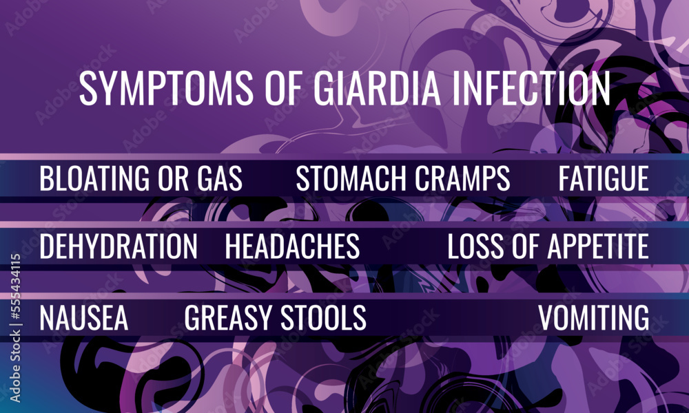 symptoms of Giardia infection. Vector illustration for medical journal ...