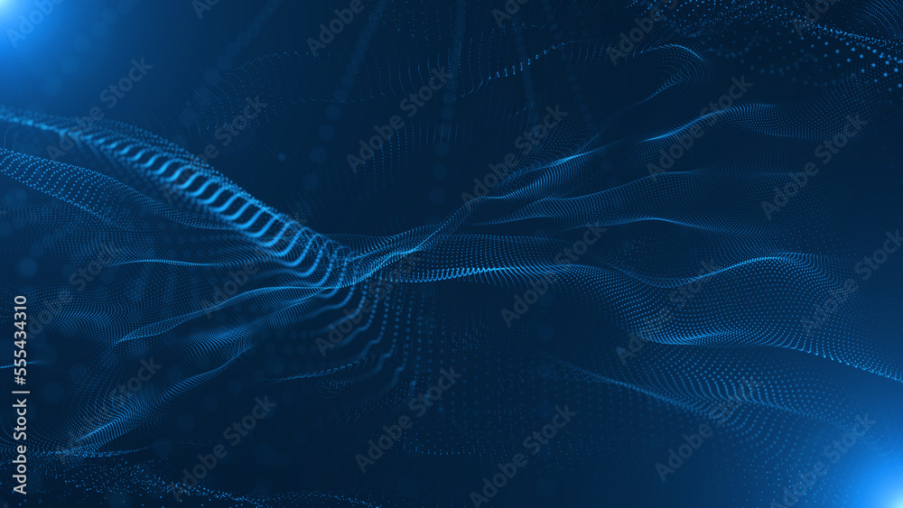Abstract Trapcode Form digital particle wave and lights background animation cyber or technology ...