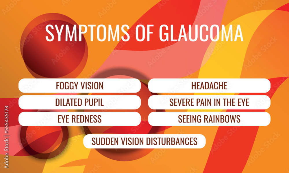 symptoms of Glaucoma. Vector illustration for medical journal or ...