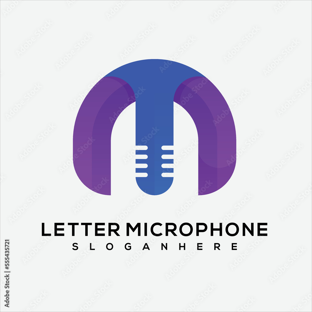 Letter m microphone logo design icon vector template Stock Vector ...
