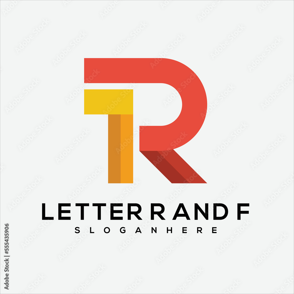 Letter R and F vector logo design template Stock Vector | Adobe Stock