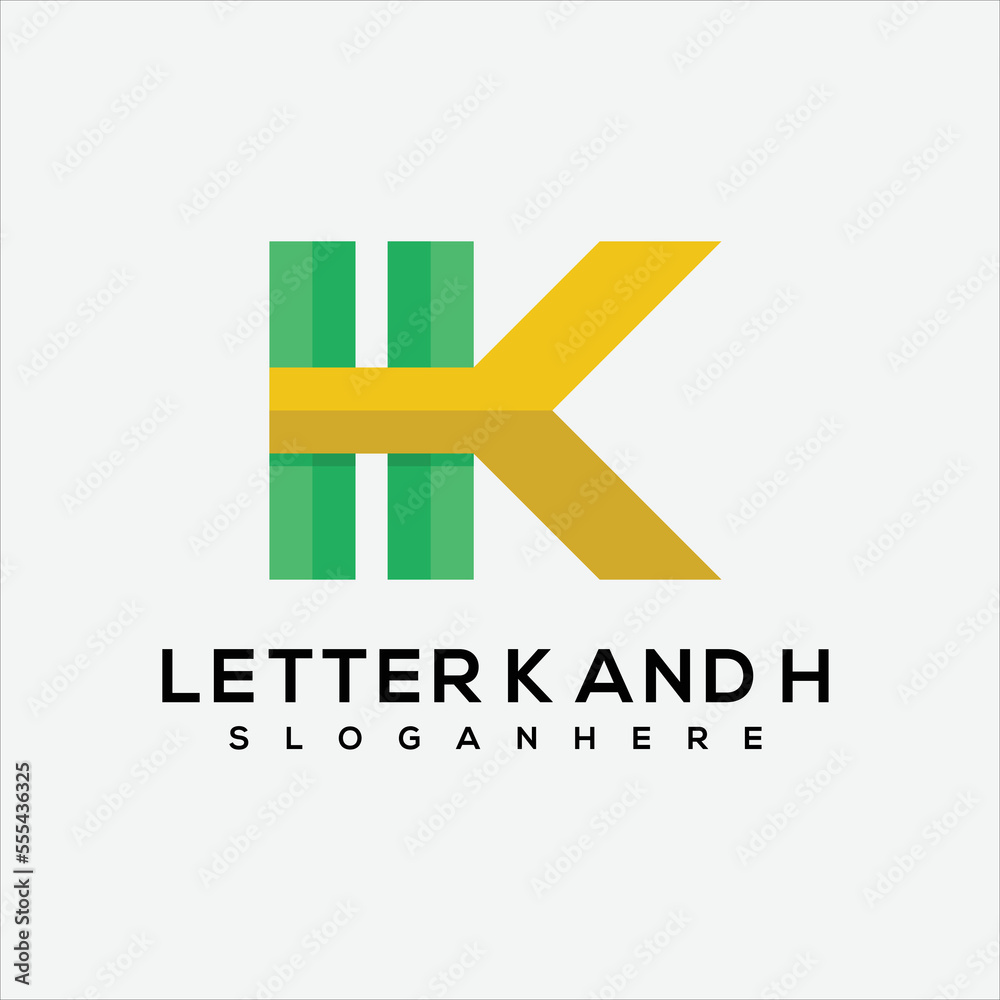 Letter K and H vector logo design illustration symbol Stock Vector ...