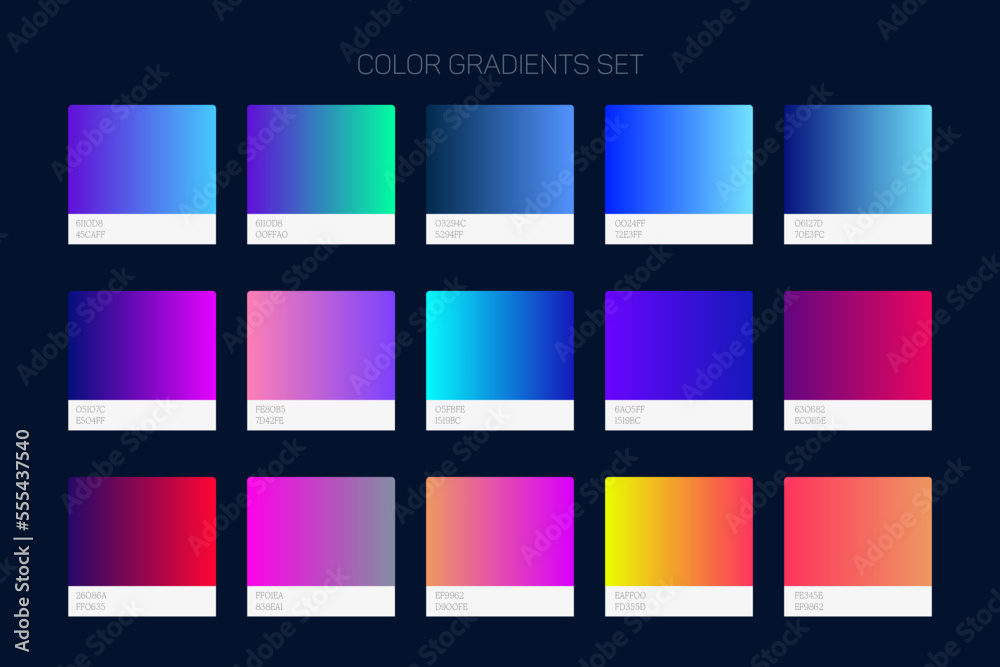 2023Trendy gradient swatches. Collection palettes of gradient swatches ...