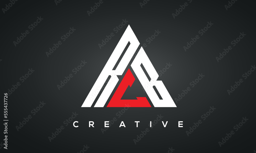 Triangle letters RCB monogram logo Stock Vector | Adobe Stock