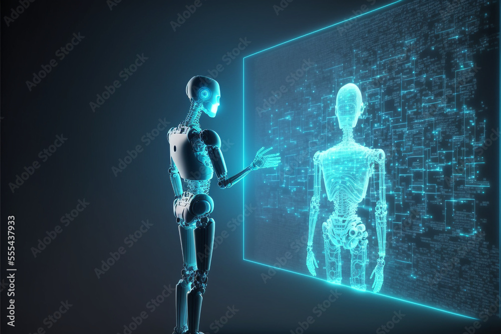 Generative ai artificial intelligence humanoid with anthropomorphic ...