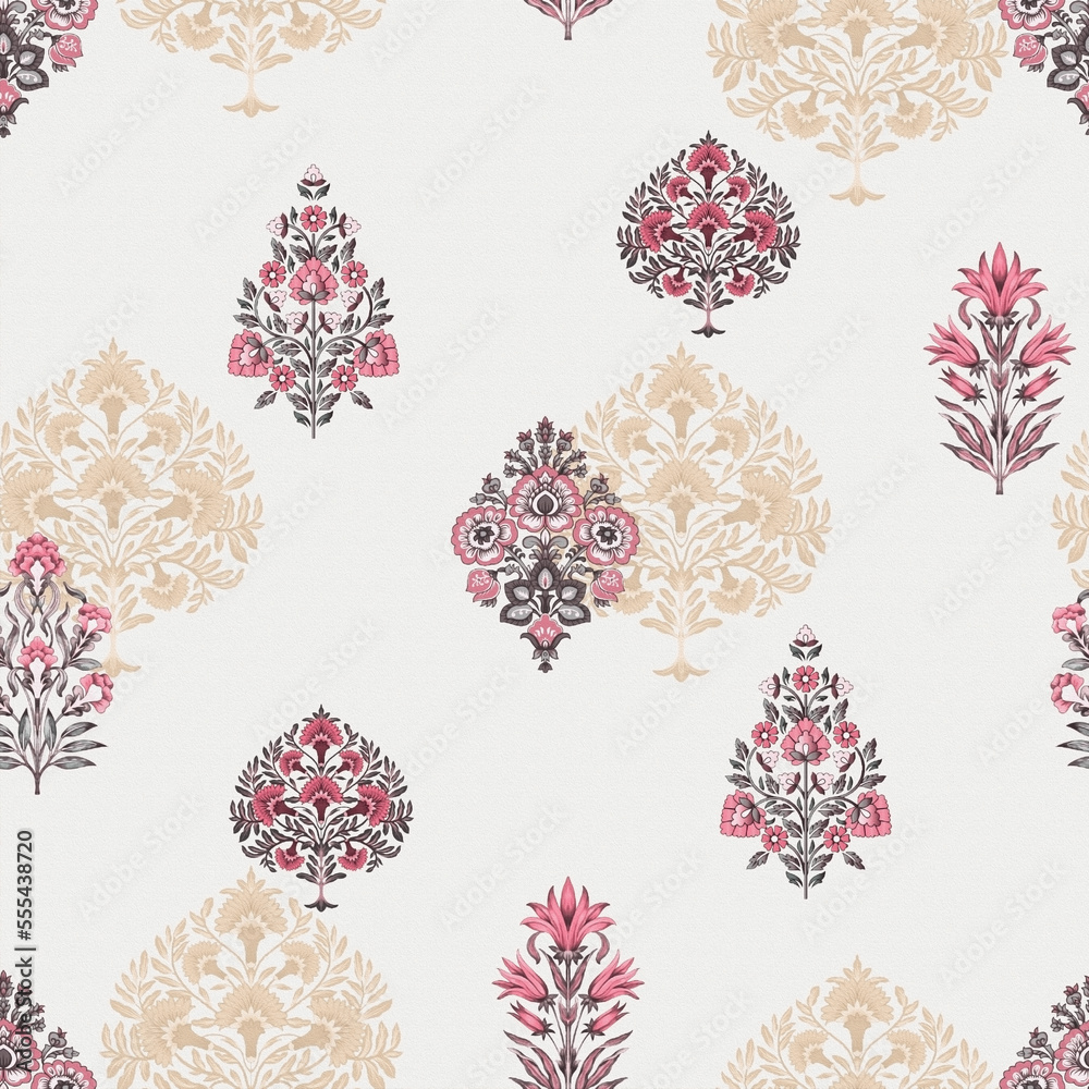 Indian motif geometric mughal seamless pattern pattern Stock ...