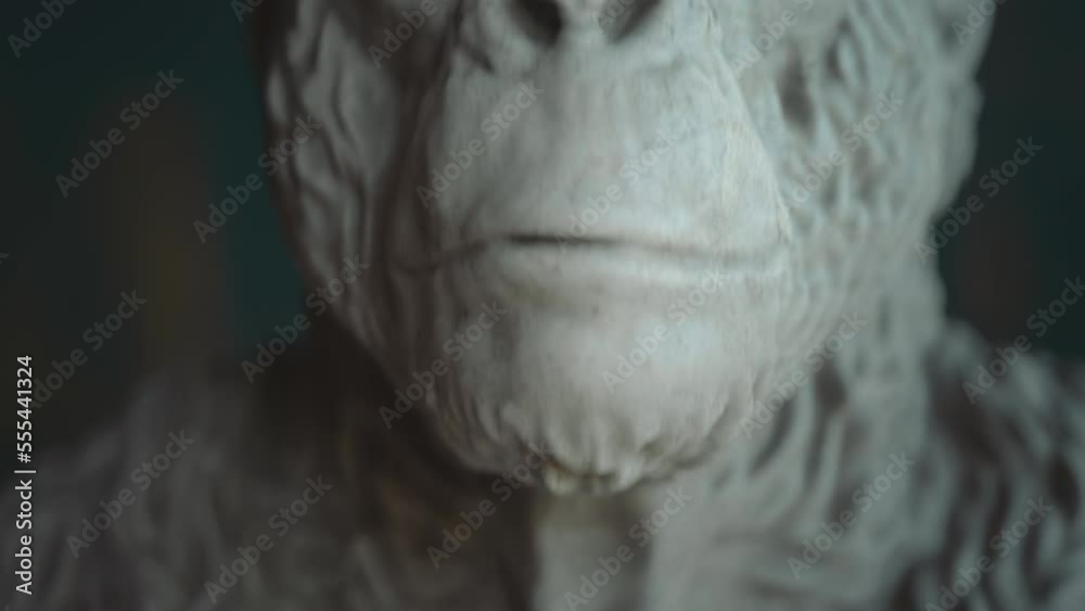 Human ancestor stone sculpture. Neanderthal, primal man, ape man. 3D ... Human ancestor stone sculpture. Neanderthal, primal man, ape man. 3D ...