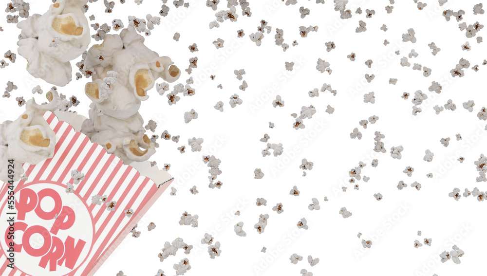 Flying popcorn, isolated on transparent background Stock Illustration ...