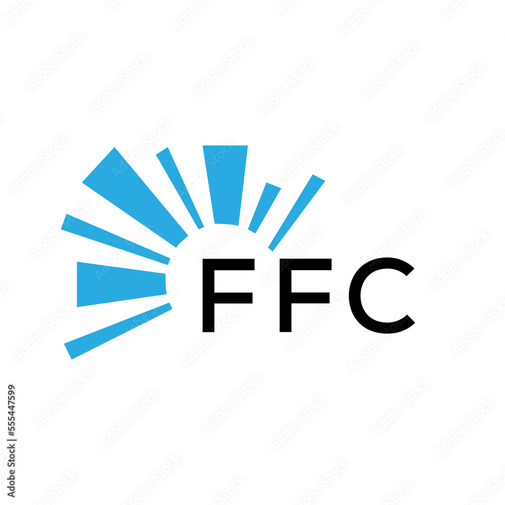 FFC letter logo. FFC blue image on white background and black letter. FFC technology Monogram ...