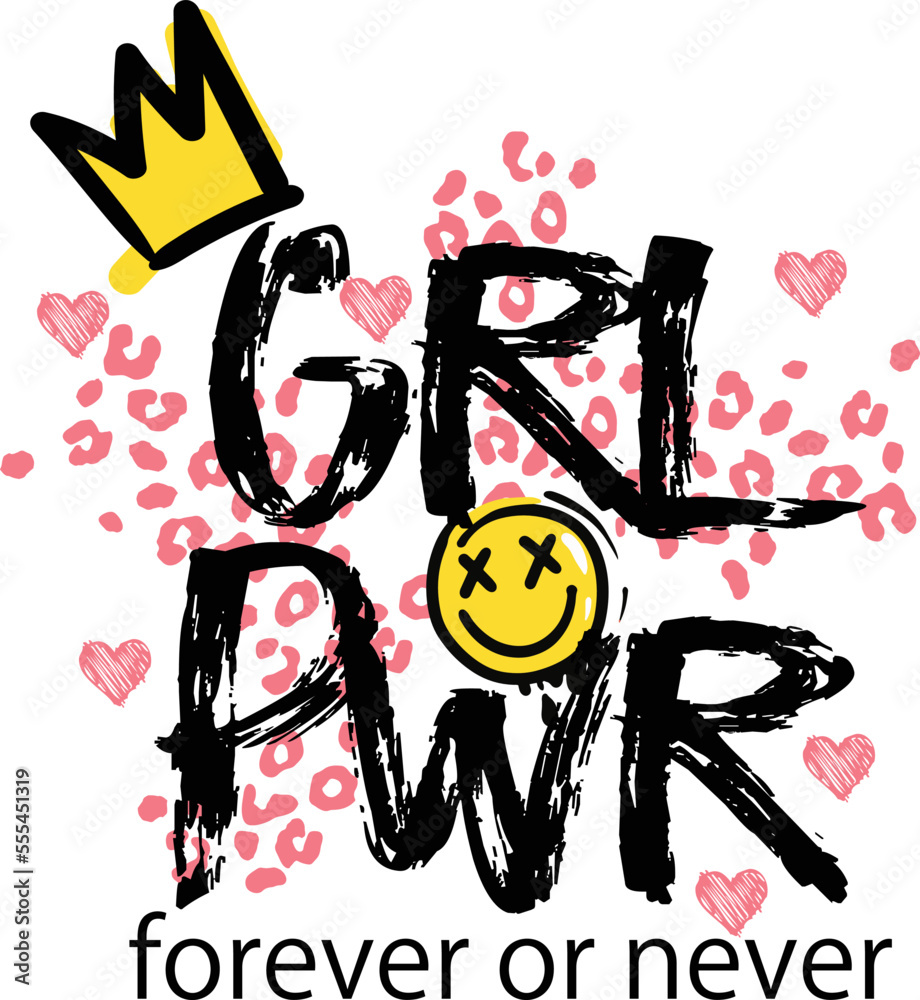 t shirt design with original calligraphic text on brush stroke.Girls ...