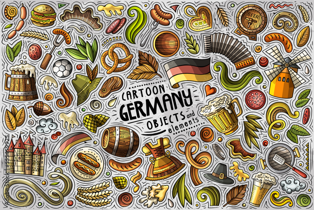 Set of Germany traditional symbols and objects Stock Vector | Adobe Stock