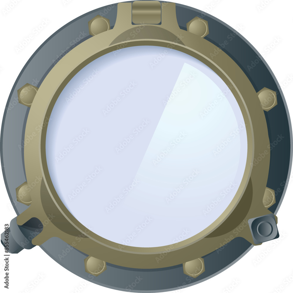 Porthole glass. Submarine window. Futuristic metal frame Stock Vector ...
