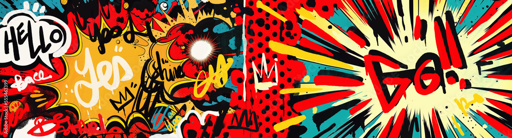 comic book fresco with clean street urban. torn and destroy effect ...