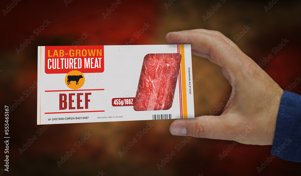 Cultured meat lab-grown pack 3d illustration Stock Illustration | Adobe ...