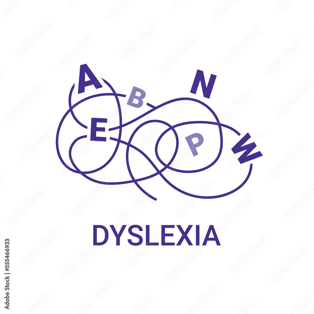 Dyslexia vector illustration word cloud isolated on a white background ...