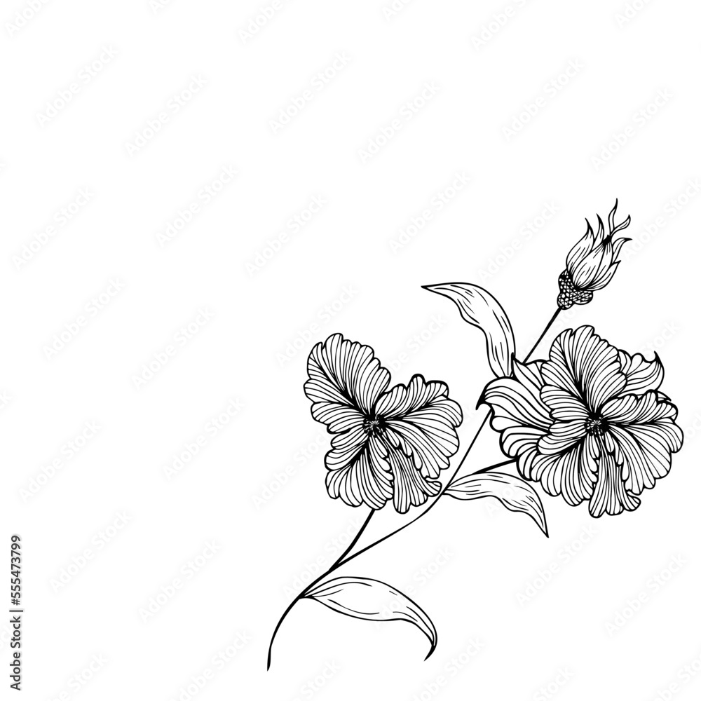 Floral composition, floral background with tender flowers and branches ...