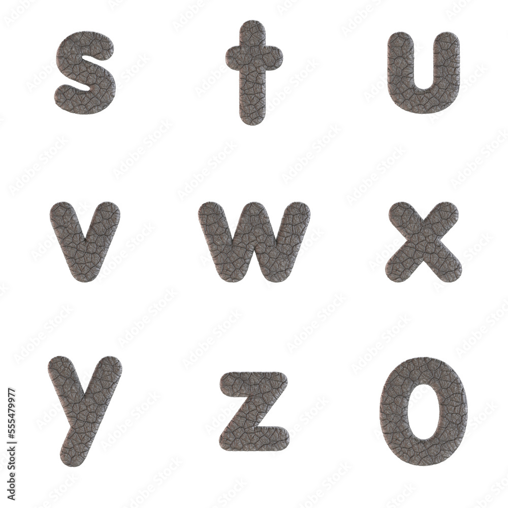 3D Render Set of Elephant Font including Letters, Numbers and ...