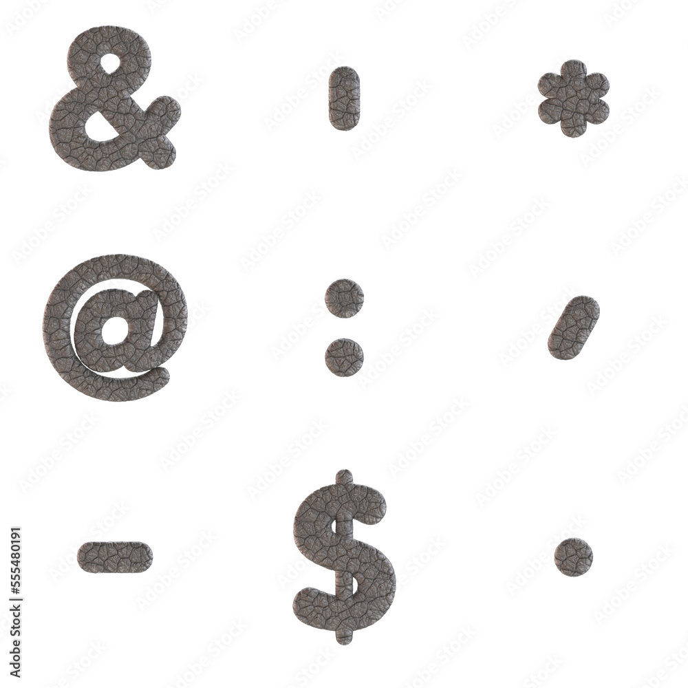 3D Render Set of Elephant Font including Letters, Numbers and ...