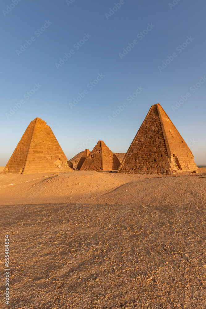 Field of Kushite royal pyramids, Mount Jebel Barkal; Karima, Northern ...