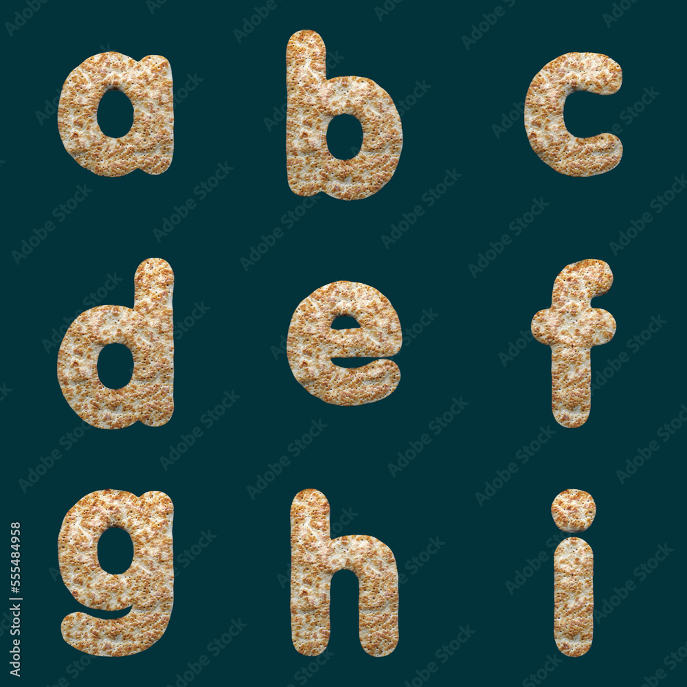 3D Render Set of Pastry Font including Letters, Numbers and Punctuation ...