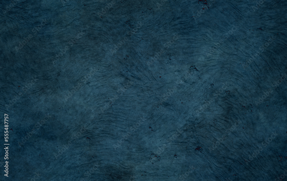 Grunge old dark navy blue creepy wall background with black faint and ...