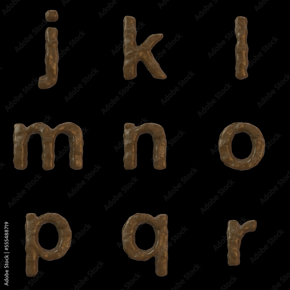3D Rendering Set of Poop Font Alphabet, Numbers and Punctutation Marks ...