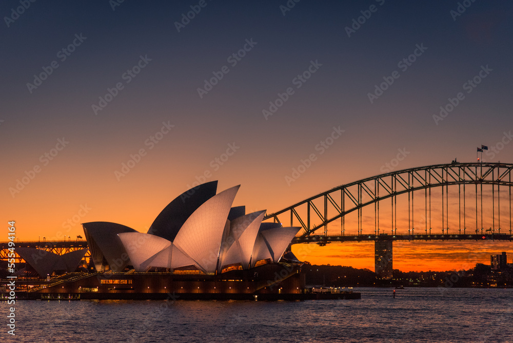 Sydney Opera House And Harbour Bridge At Night