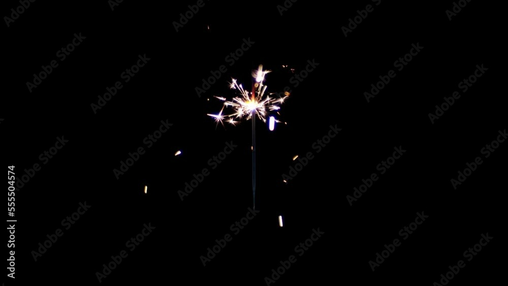 Lightening sparkler on the black background. Sparkler concept. Bengal ...