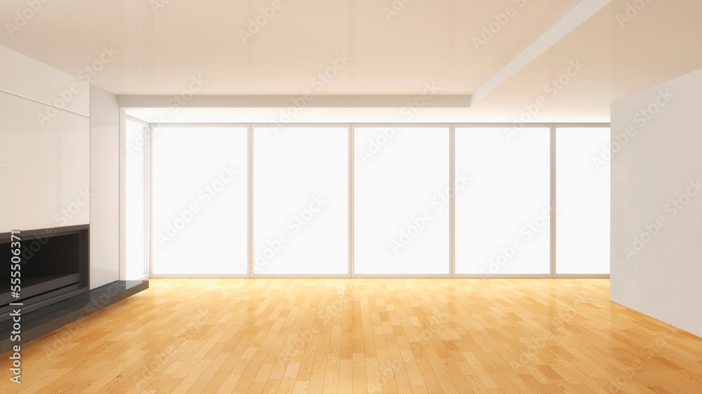 3D-Illustration of Empty Living Room Stock Illustration | Adobe Stock