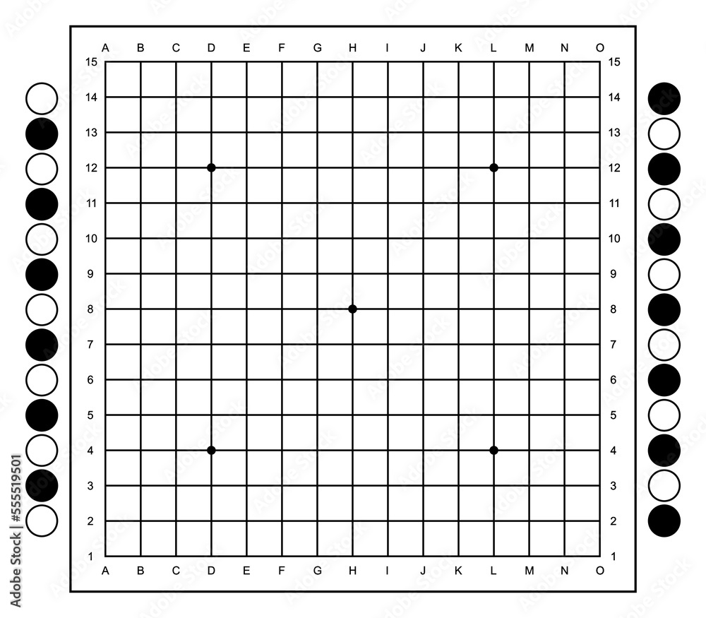 Gomoku traditional strategy games. Renju game board Stock Vector ...
