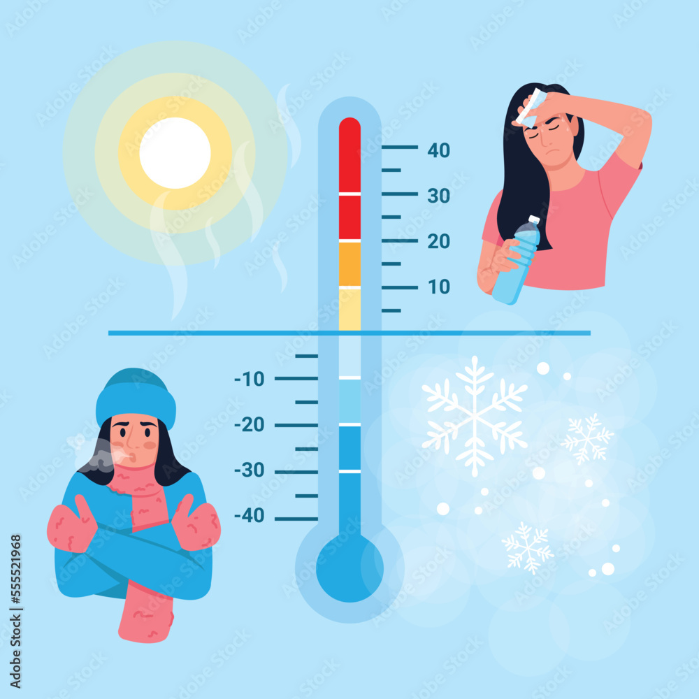 Cartoon Thermometer Cold