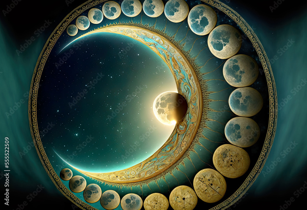 Moon and her beautiful phases, phases of the moon building up a fantasy ...