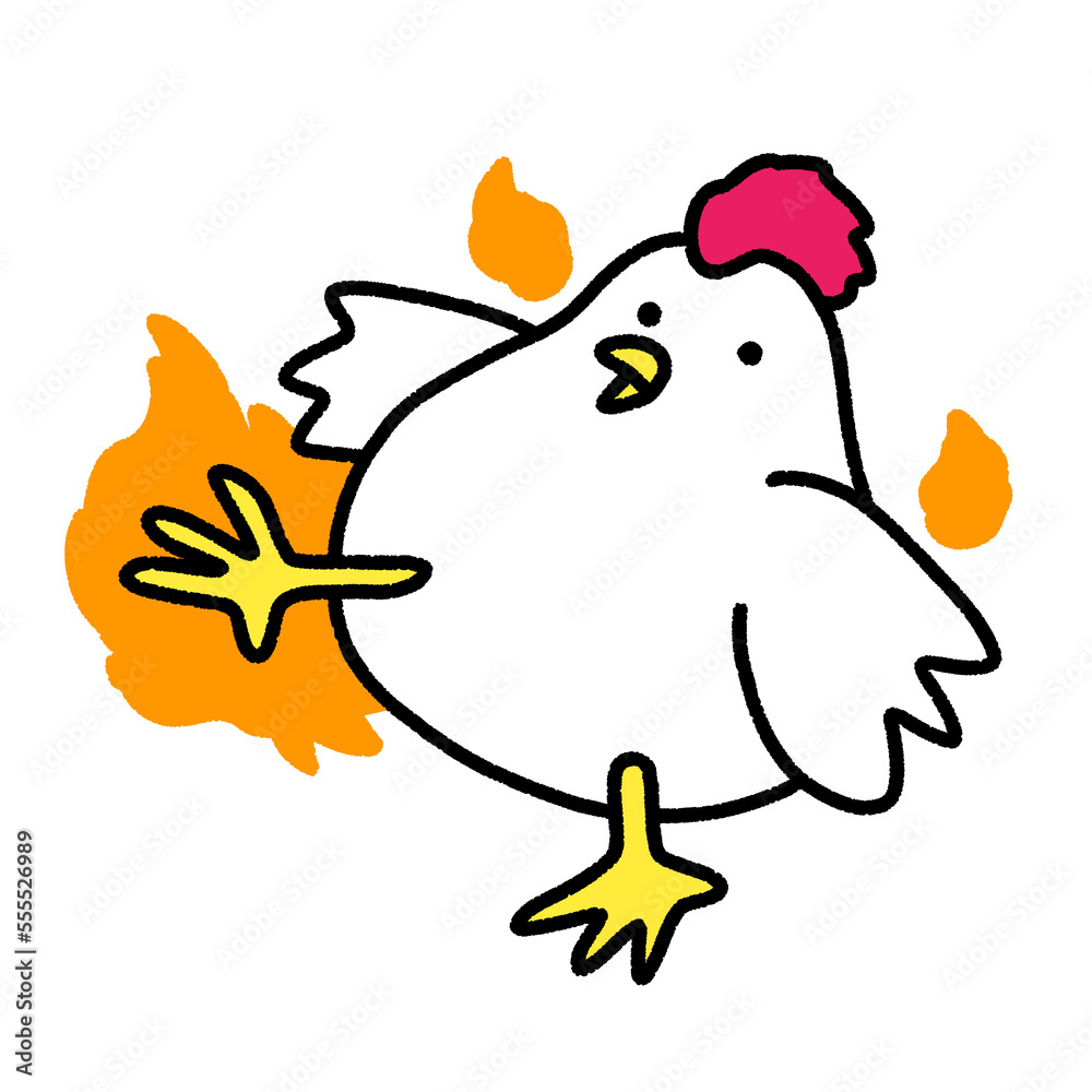 korean spicy chicken, character design, cute cartoon isolated , graphic ...