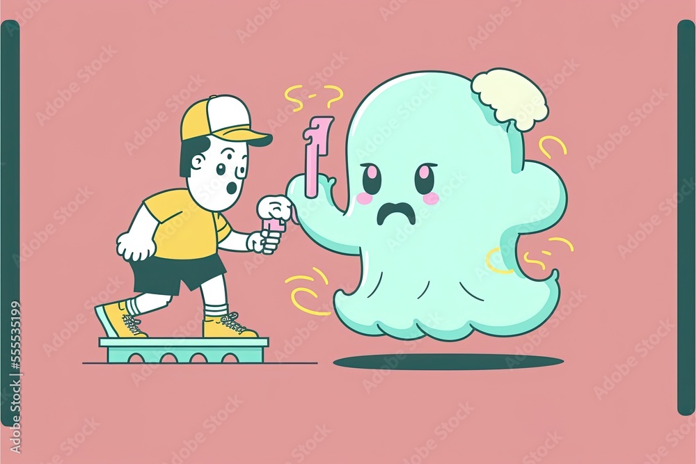 Ghost trainer minimal vector and pastel colors illustration made with ...