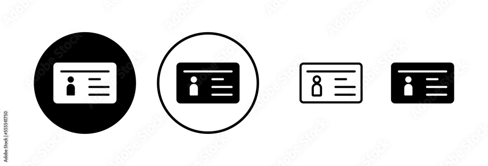 License icon vector illustration. ID card icon. driver license, staff ...