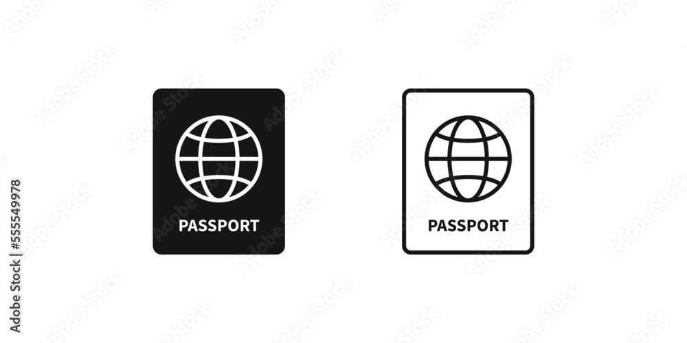Passport icon. Citizenship signs. Travel id symbol. Global immigration ...