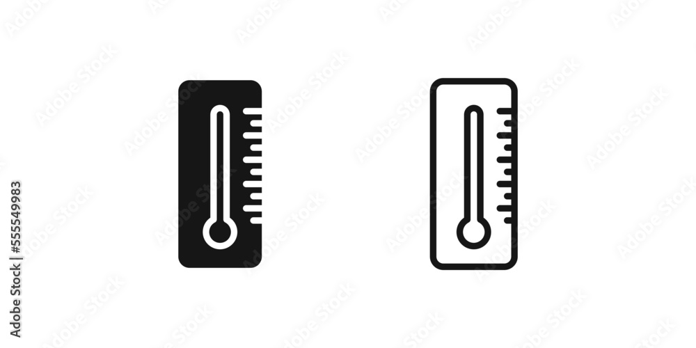 Thermometer icon. Temperature signs. Celsius and fahrenheit symbol ...