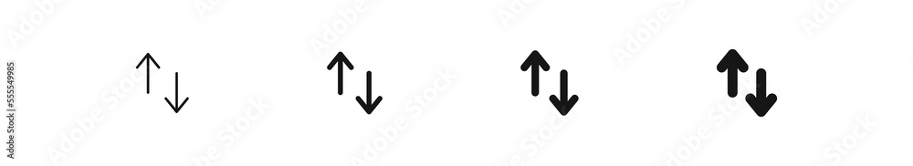 Switch arrow icon. Exchange up and down signs. Swap data symbol. Trade ...