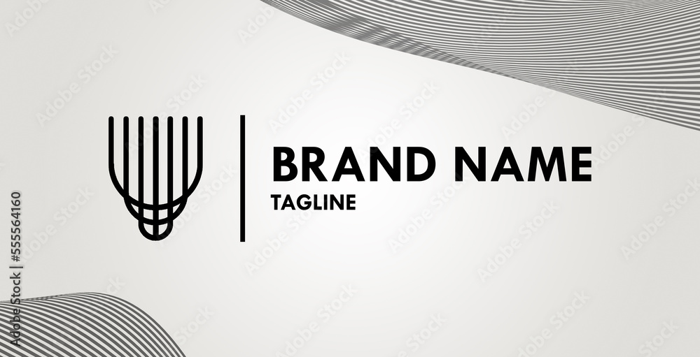 Trident shaped line logo | Minimalist logo Stock Illustration | Adobe Stock