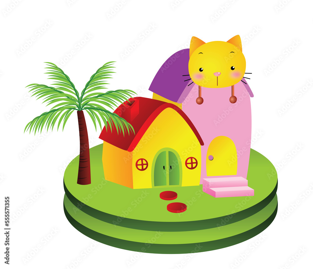 house cartoon doodle kawaii anime coloring page cute illustration ...