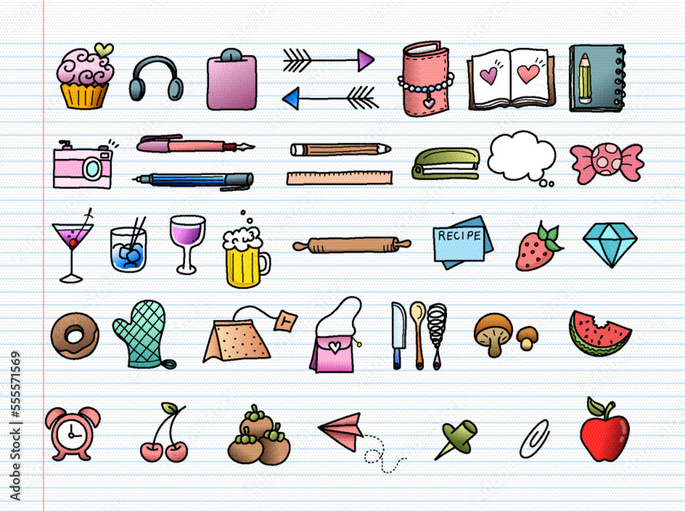 things household items cartoon doodle kawaii anime coloring page cute ...