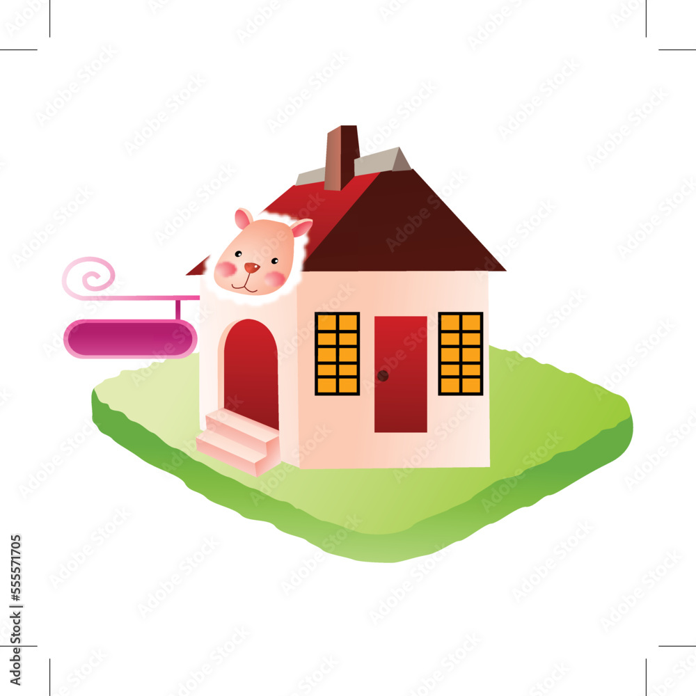 house cartoon doodle kawaii anime coloring page cute illustration ...