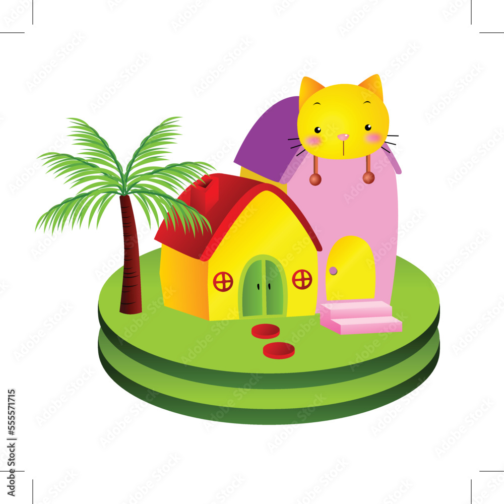 house cartoon doodle kawaii anime coloring page cute illustration ...