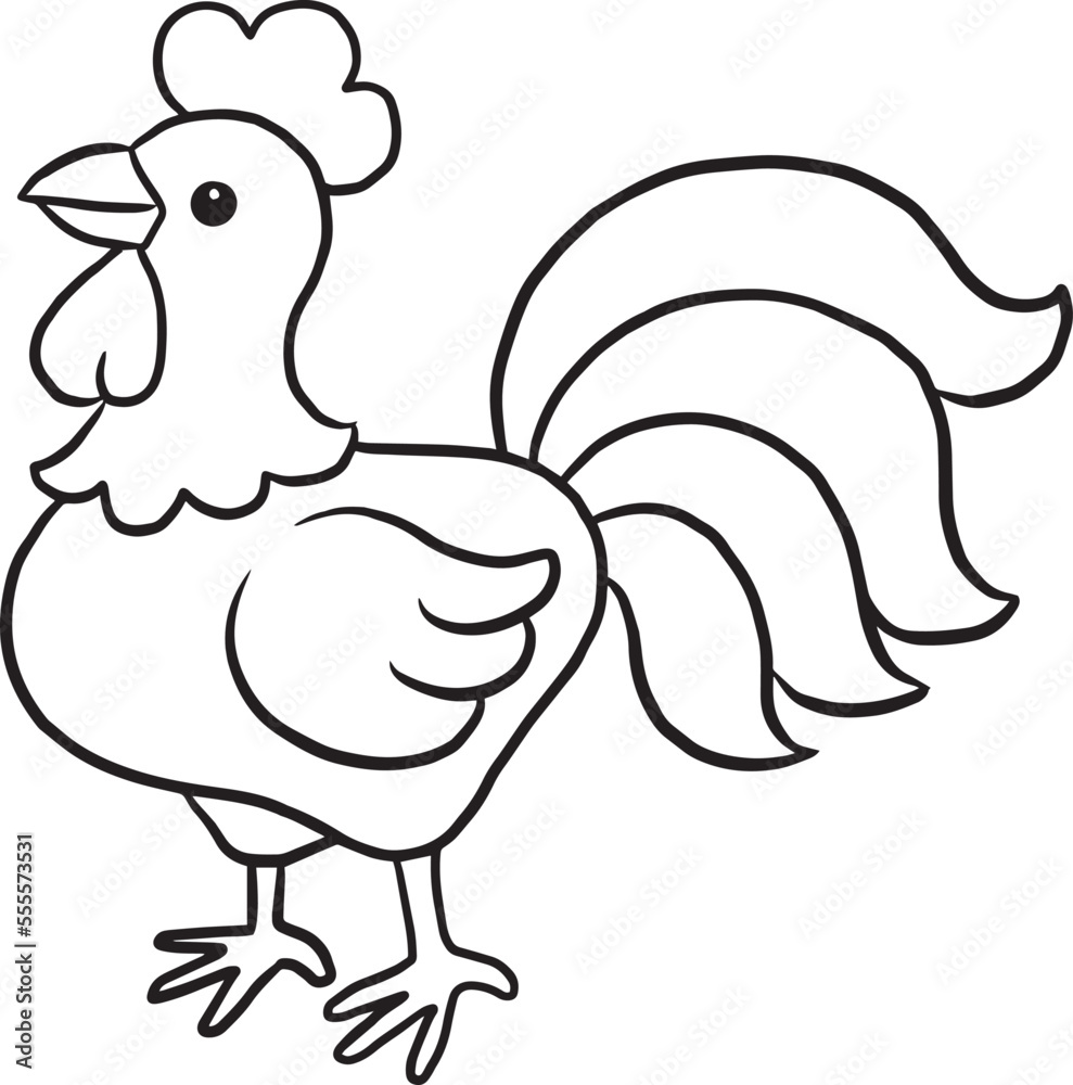 chicken cartoon doodle kawaii anime coloring page cute illustration ...