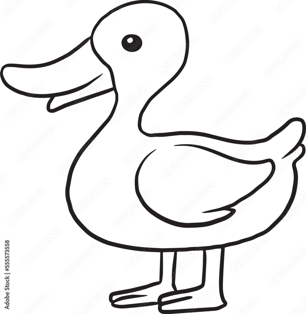 duck cartoon doodle kawaii anime coloring page cute illustration ...