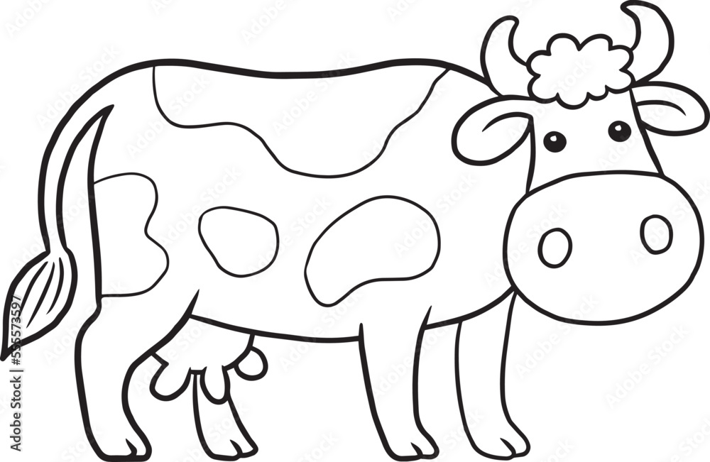 cow cartoon doodle kawaii anime coloring page cute illustration drawing ...